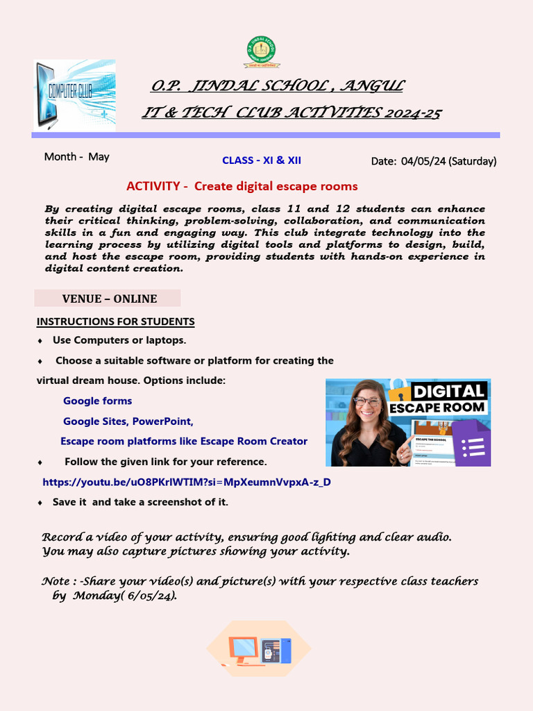 IT and Tech Club Activities (Class 11 & 12) | PDF