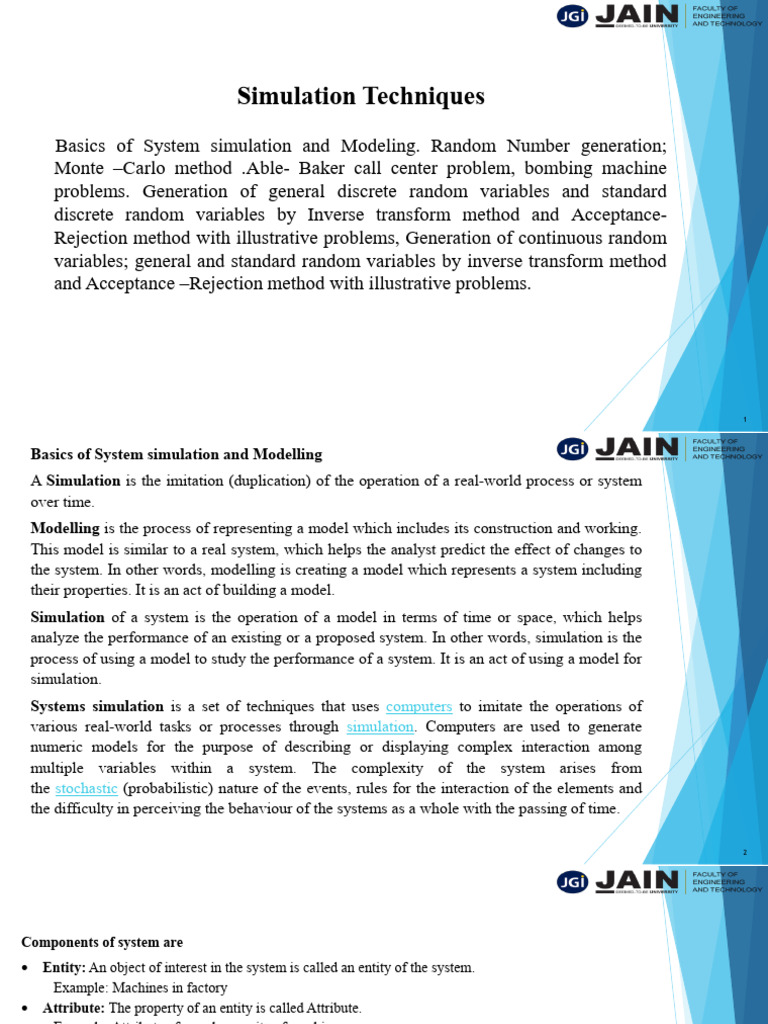 Module-5_Simulation Techniques | PDF | Conceptual Model | Simulation