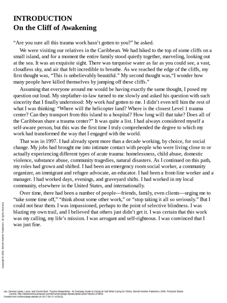 Introduction - Trauma Stewardship - Lipsky | PDF | Psychological Trauma