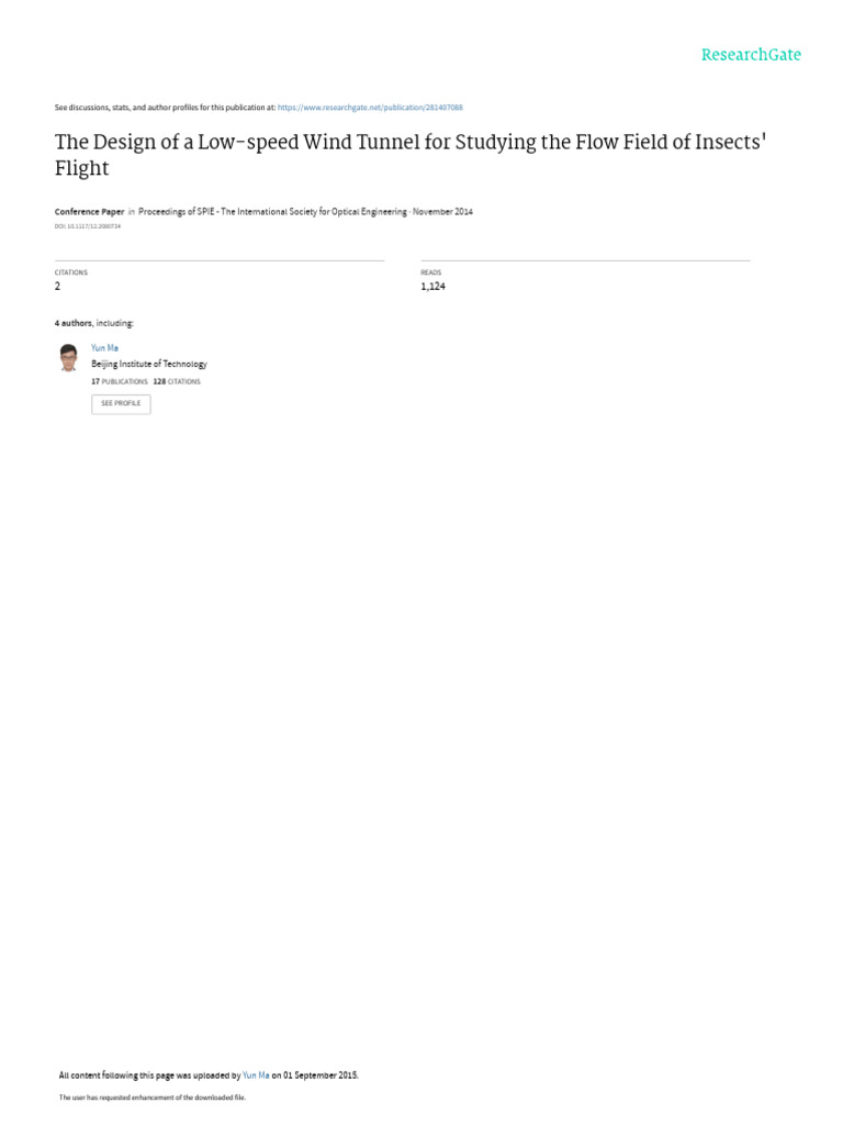 The Design of A Low-Speed Wind Tunnel For Studying The Flow Field of ...