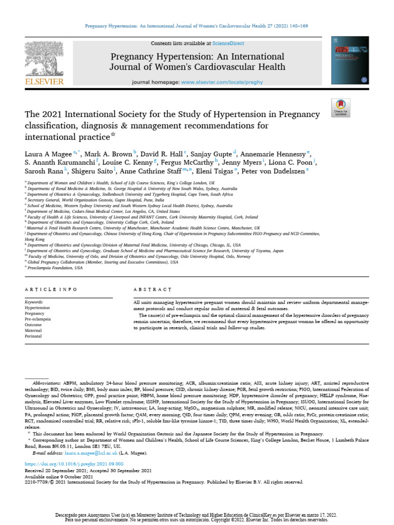 The 2021 International Society For The Study of Hypertension in ... The 2021 International Society For The Study of Hypertension in ...