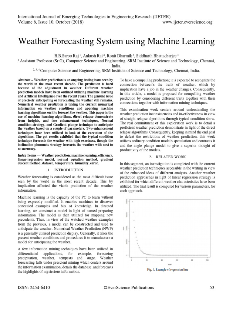Machine Learning for Weather Forecasting | PDF | Linear Regression ...