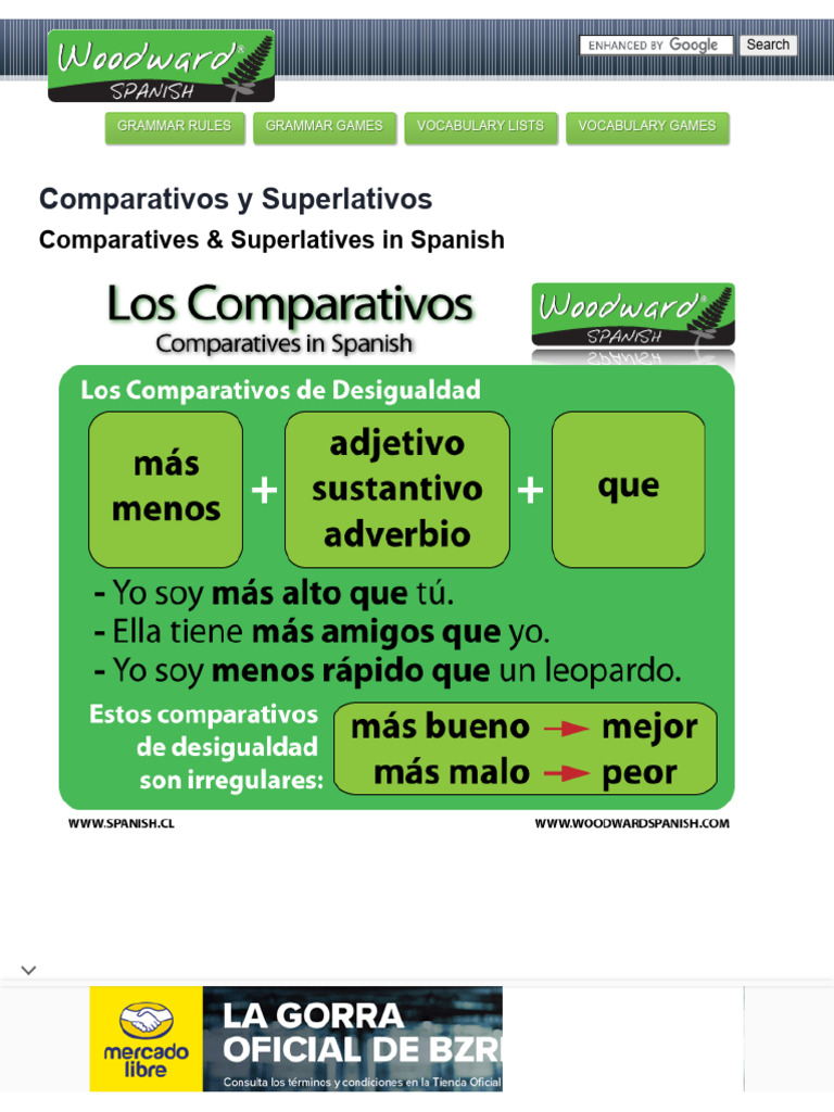 Comparativos y Superlativos en Español | PDF | Adjetivo | Sustantivo