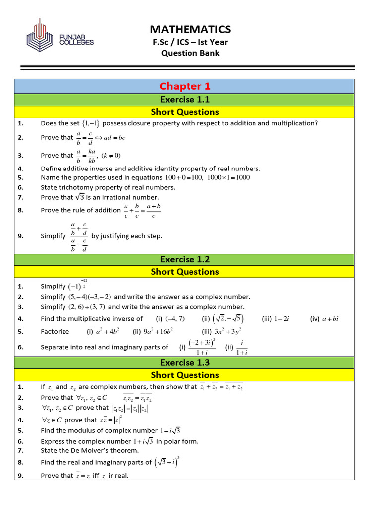 Part 1 Imp Questions | PDF | Group (Mathematics) | Matrix (Mathematics)