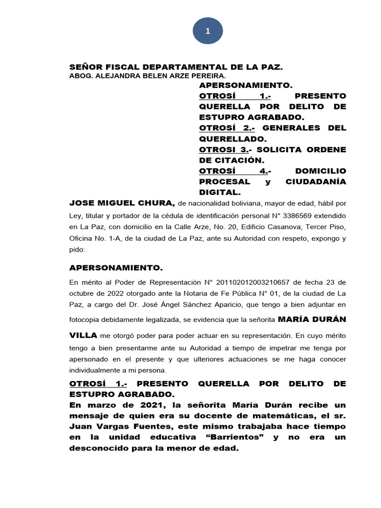 Querella | Descargar gratis PDF | Queja | Justicia