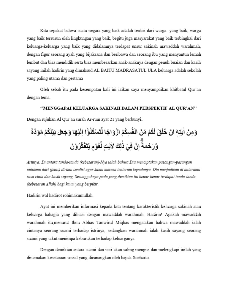 Keluarga Sakinah Menurut Al-Qur'an | PDF | Kajian Bahasa Asing ...