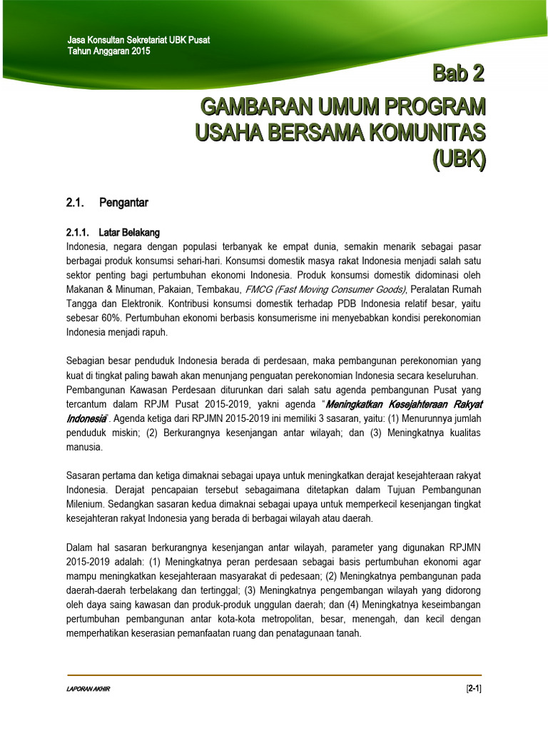 Bab 2. Gambaran Umum Program UBK | PDF | Politik