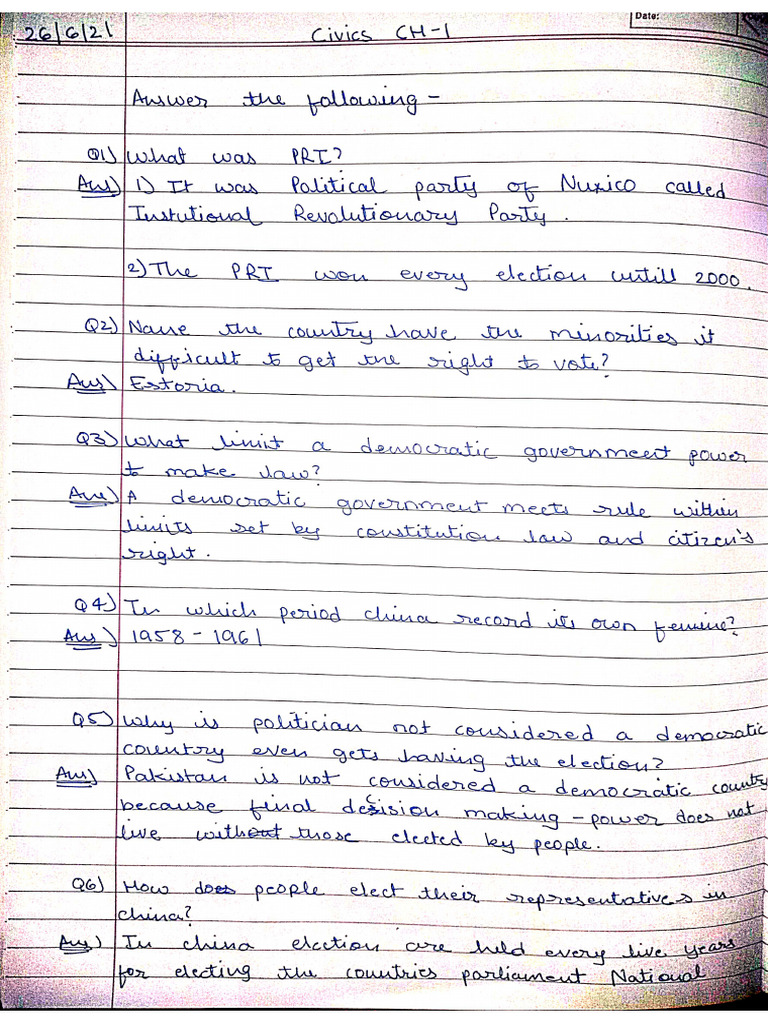 Civics CH 1 | PDF