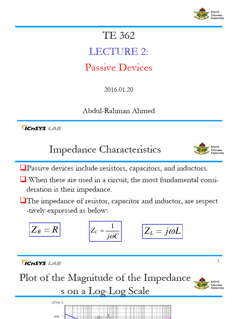 Lecture 2-Passive Devices | PDF | Electrical Impedance | Capacitor