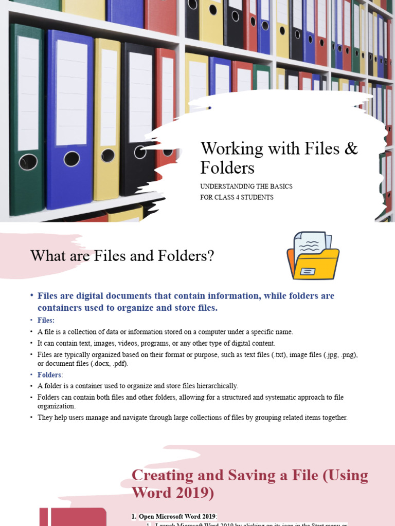 Class-4 Files and Folders | PDF | Computer File | Icon (Computing)