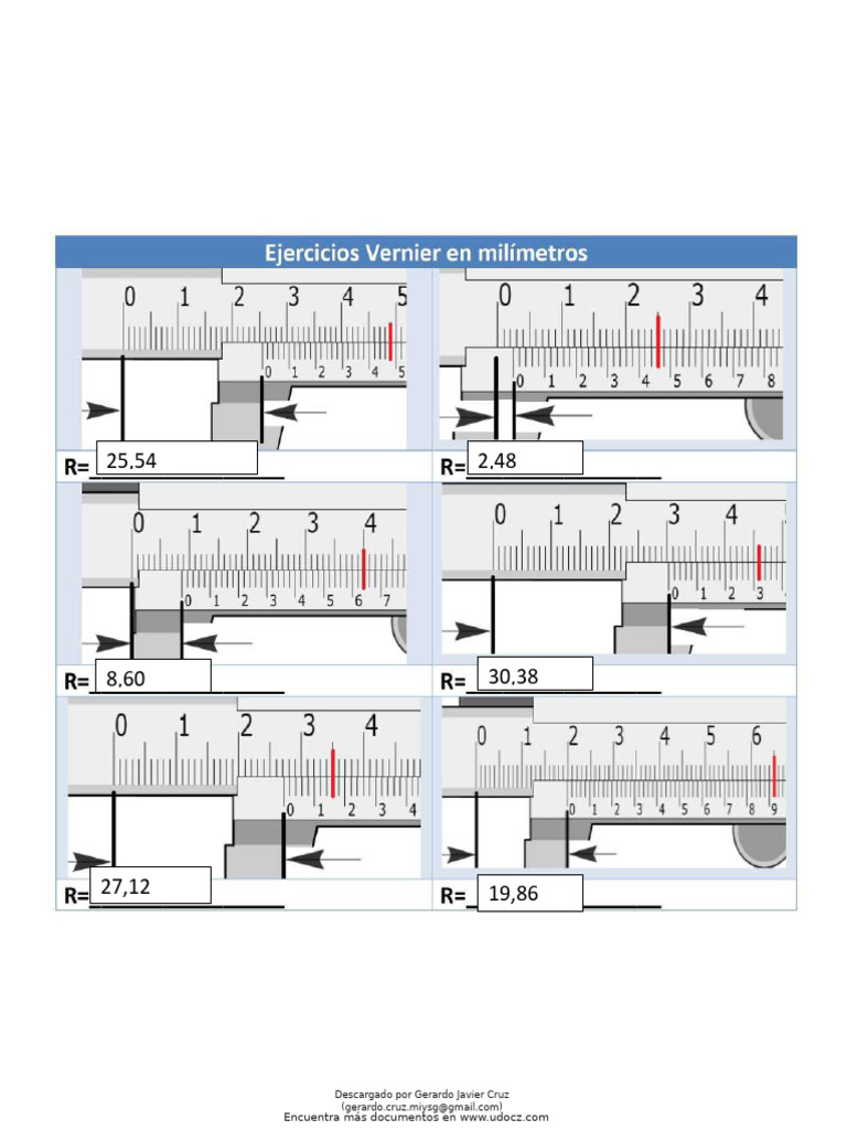 Vernier Exercise | PDF