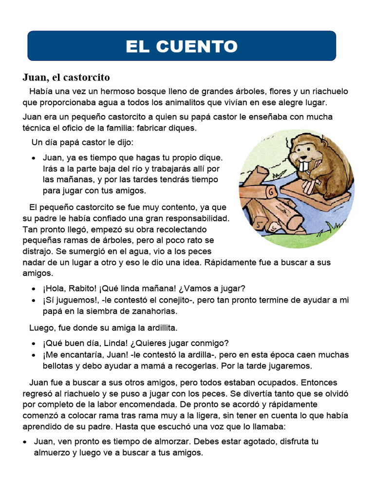 El Cuento para Tercer Grado de Primaria | PDF