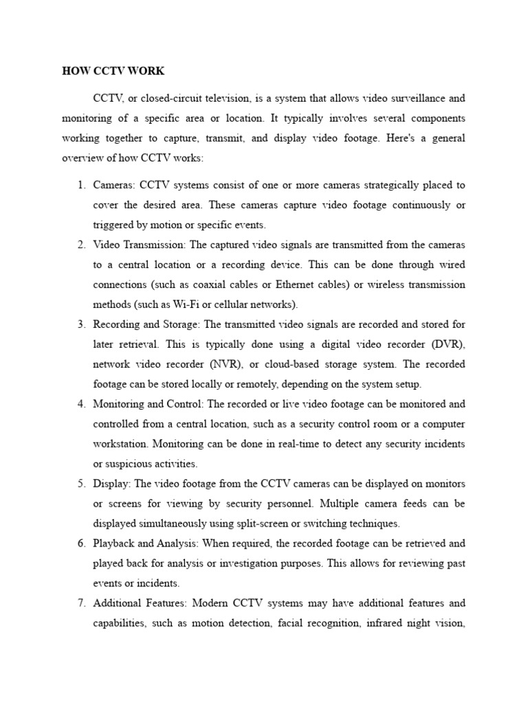 How CCTV Work | PDF | Radio Frequency Identification | Closed Circuit ...