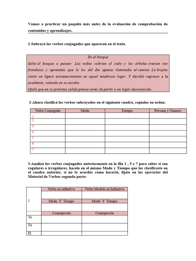 (Template) Actividades de Repaso Verbos | PDF | Verbo