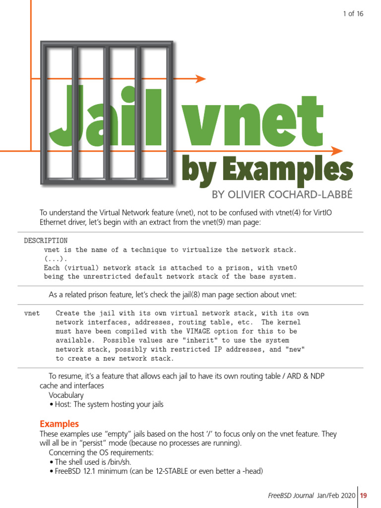 Jail Vnet by Examples | PDF | Network Interface Controller | Internet ... Jail Vnet by Examples | PDF | Network Interface Controller | Internet ...