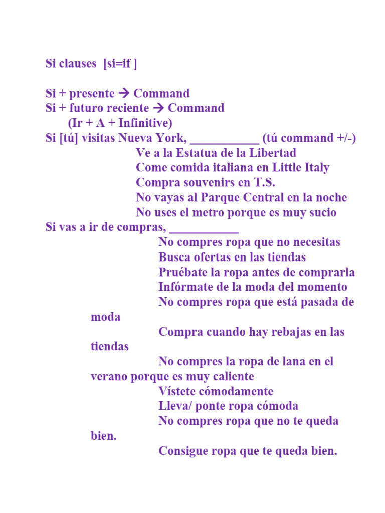 Si Clauses Con Mandatos Informales | PDF