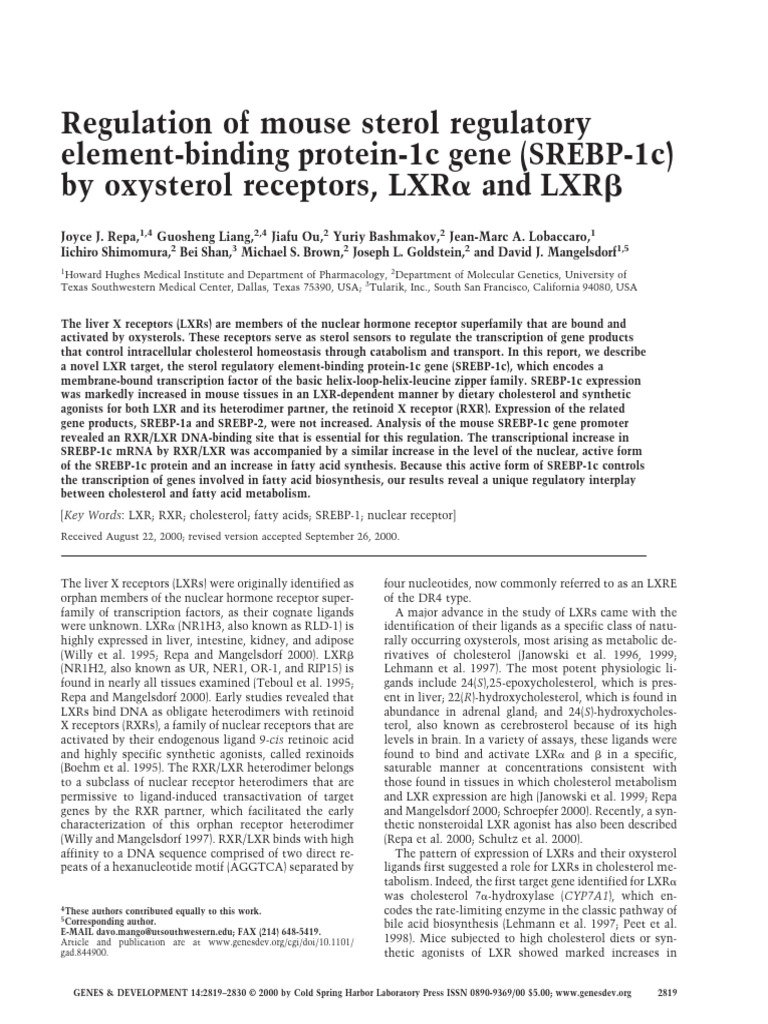 Lxr Pdf Biomolecules Nutrients
