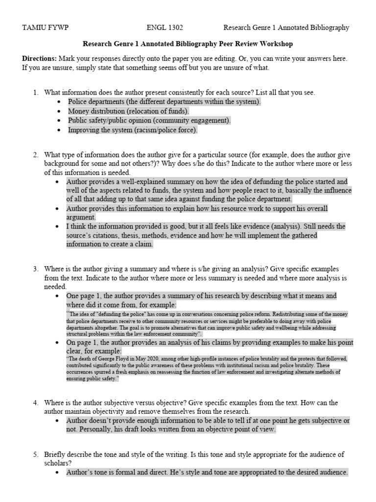 Annotated Bibliography Workshop | PDF | Police | Information