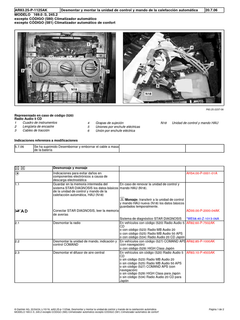 Desmontar y montar la unidad de control y mando de la calefacción ...