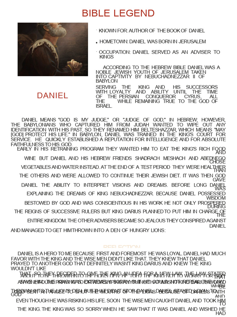 Bible Legend | PDF | Daniel (Biblical Figure) | Ancient Israel And Judah
