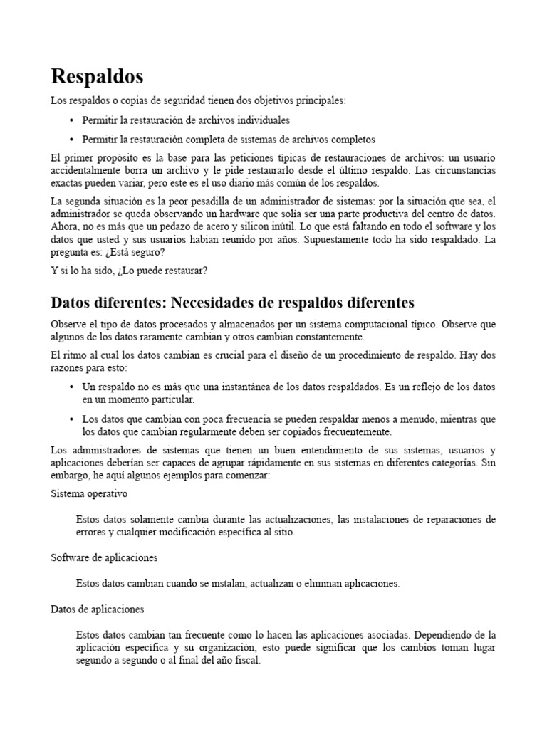 RESPALDOS | PDF | Software | Archivo de computadora
