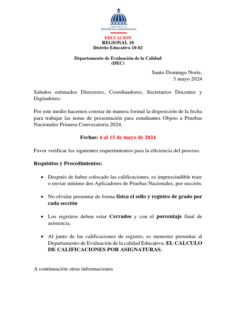 Nota de Presentación 2024 | PDF