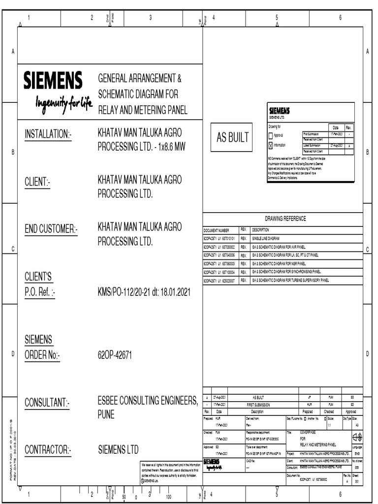 RELAY & METERING PANEL Rev - A - AS BUILT | PDF | Switch | Relay