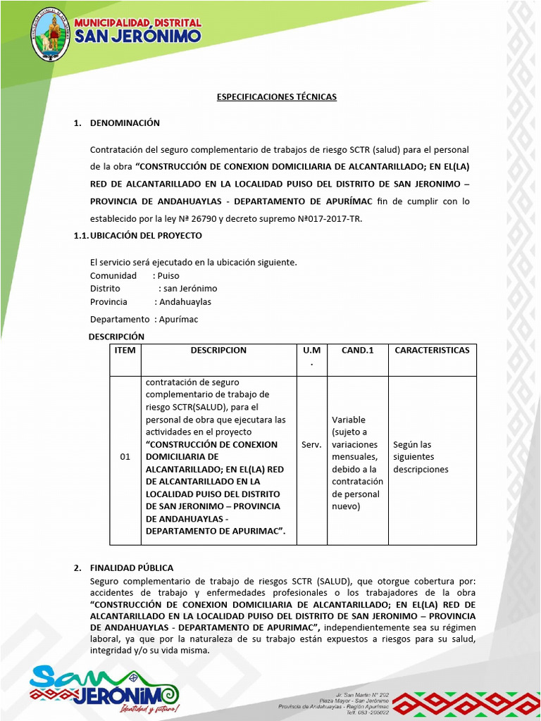 Seguro SCTR Salud para Obras en Puiso | PDF | Póliza de seguros ...