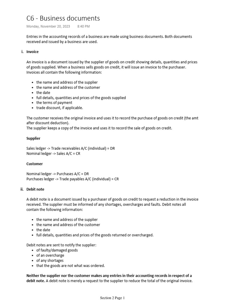 Chapter 6 - Business documents | PDF | Debits And Credits | Cheque