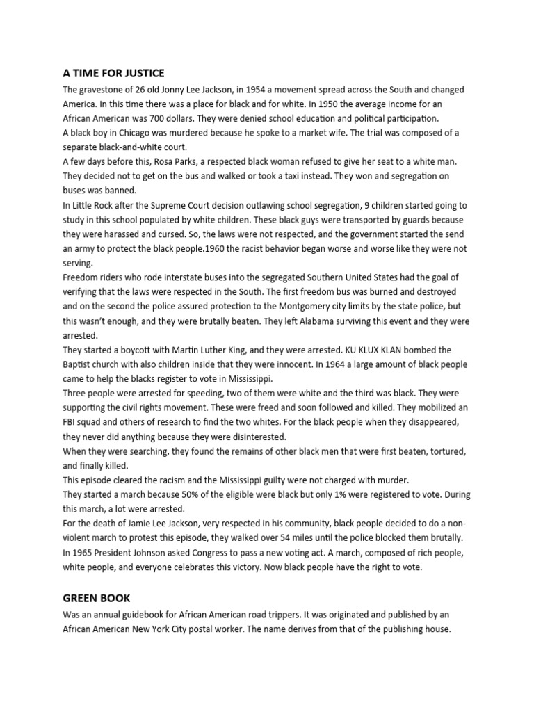 A Time For Justice | PDF | Racial Segregation In The United States ...
