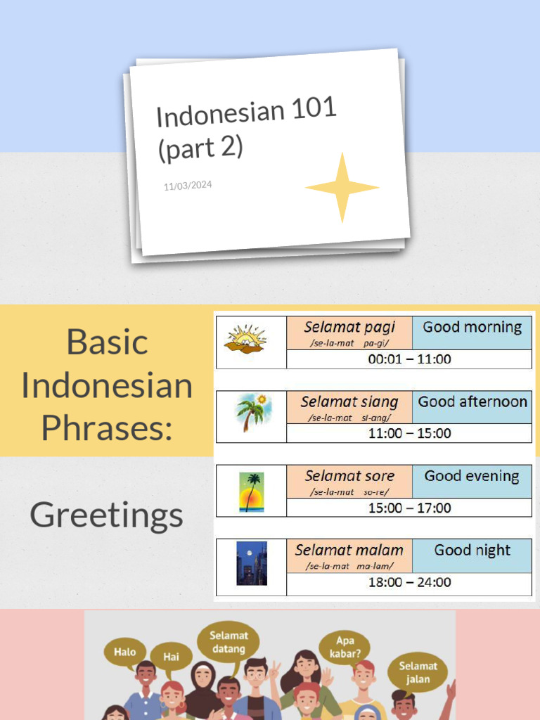 Basic Indonesian Greetings Guide | PDF | Lifestyle