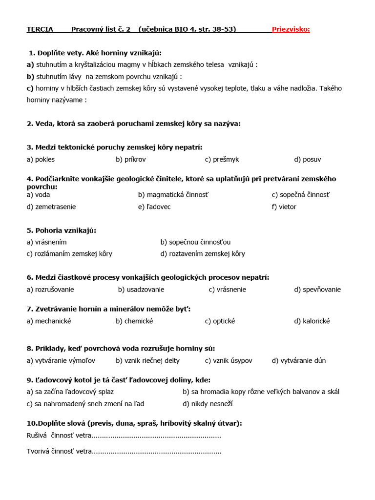 TERCIA Pracovny List c2 | PDF