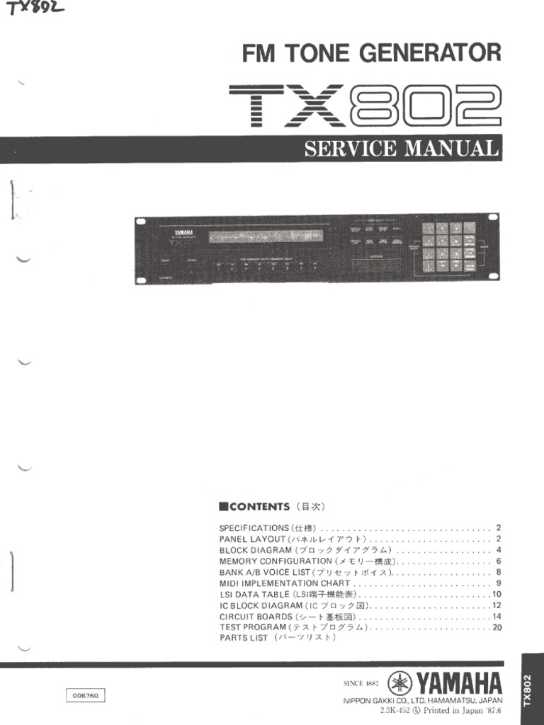 TX802 Service Manual | PDF