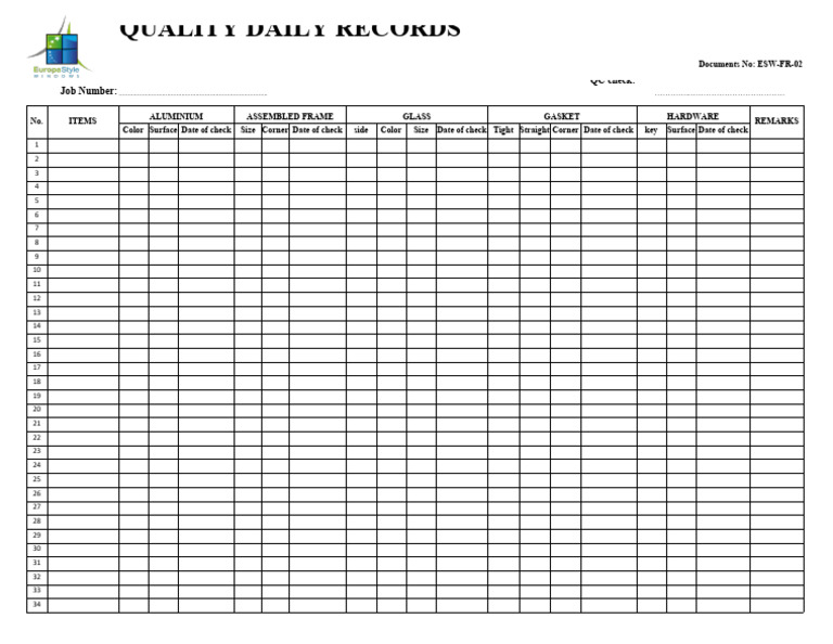 ESW-FR-02 QC Daily Report 20-12-16 | PDF