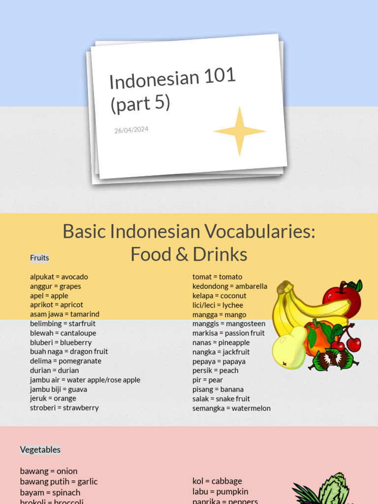 Indonesian 101 (part 5) | PDF | Indonesian Cuisine | Foods