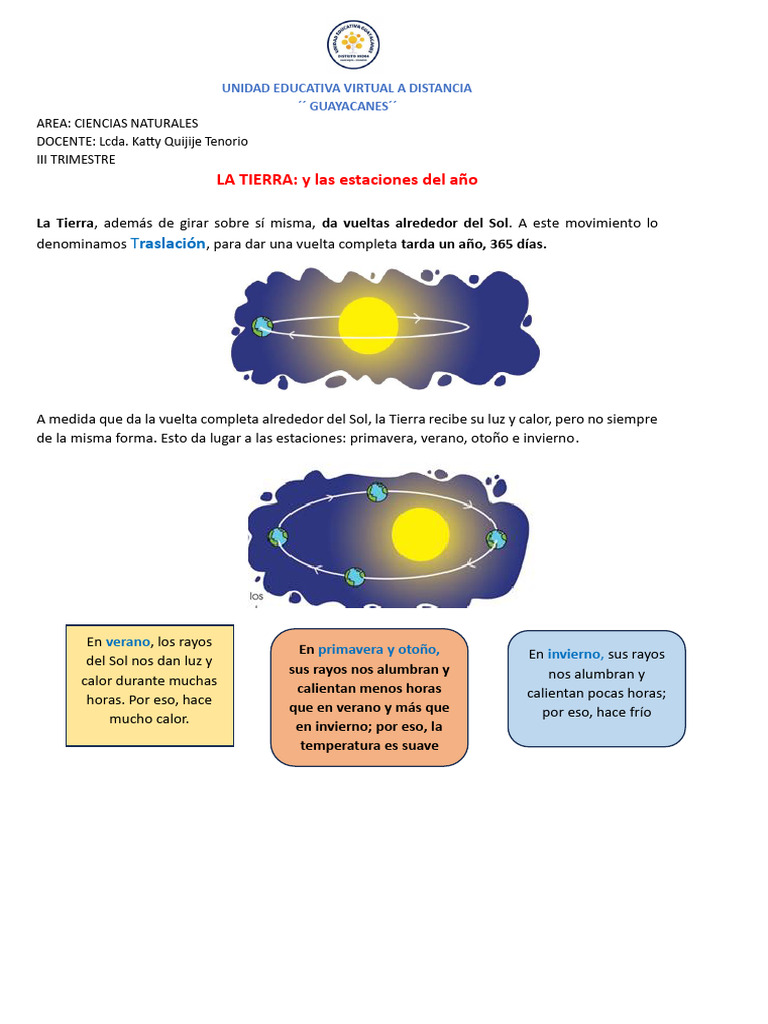3ro La Tierra La Estaciones Trim3 | PDF