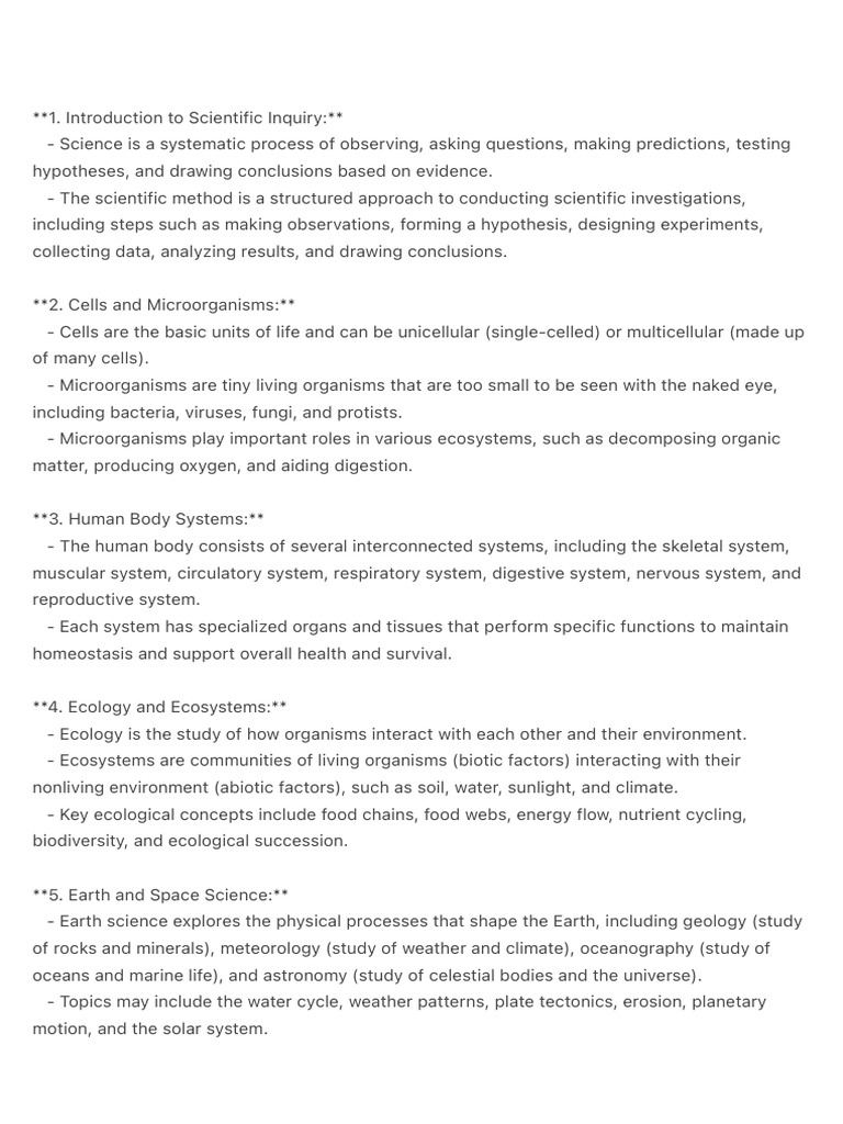 Class Notes 7th Grade Science | PDF | Science | Ecology