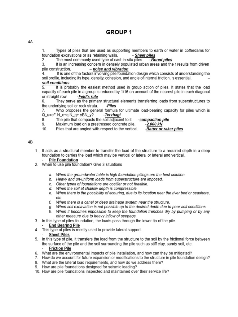 Objective Type Questions Answers Foundation Finals | PDF | Deep ...