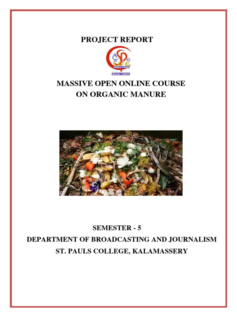 PROJECT - REPORT - 2 ORGANIC MANURE Sayan (2) 2 | PDF | Manure | Compost