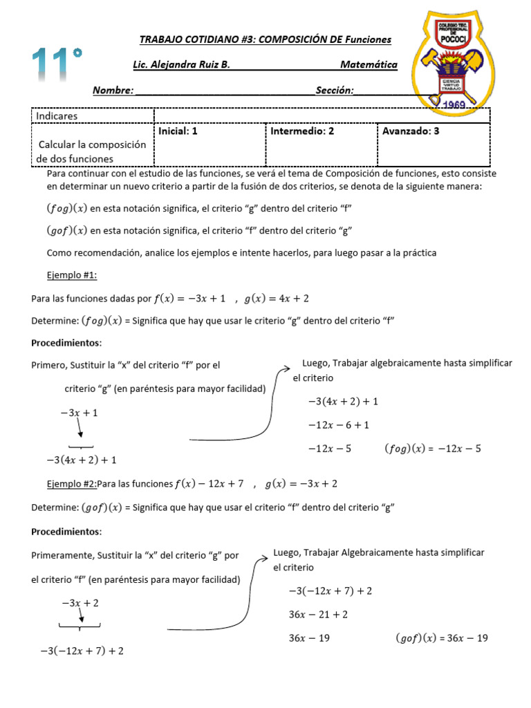 Composición de Funciones | PDF | Matemáticas | Análisis matemático
