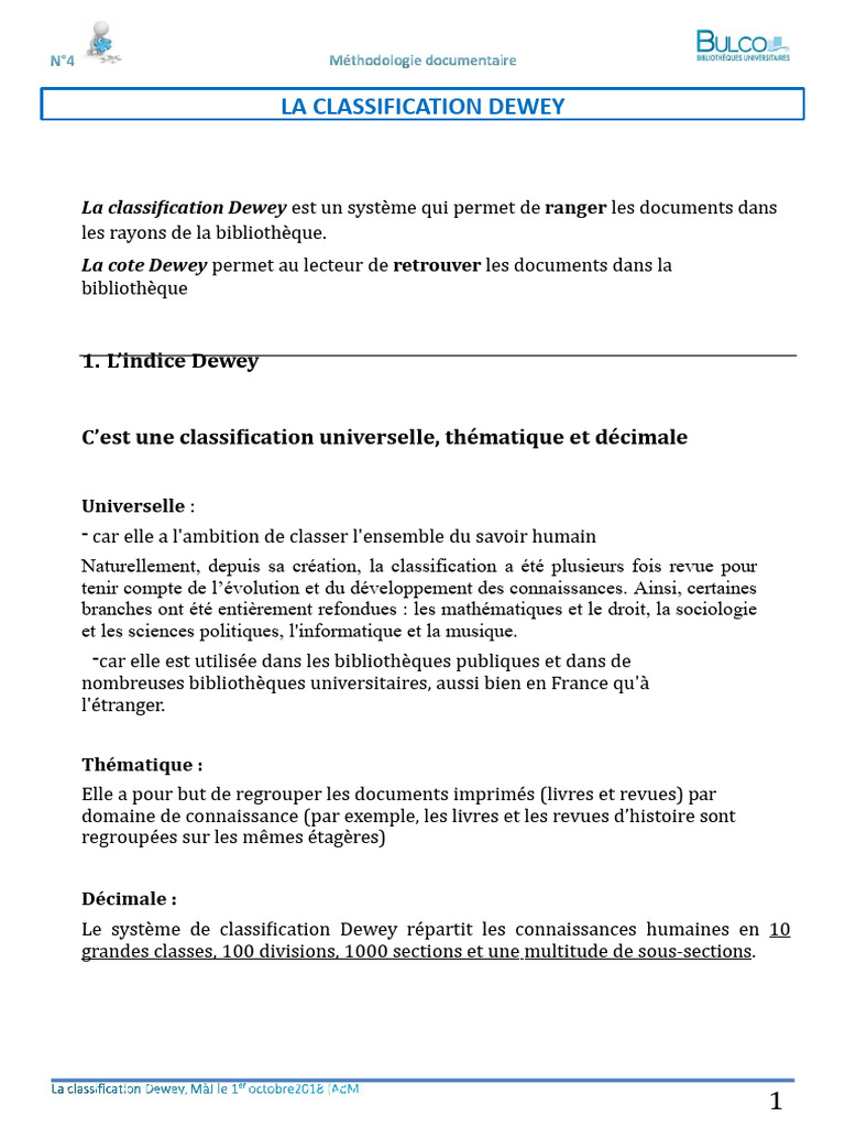 FN4 La Classification Dewey 2 | PDF