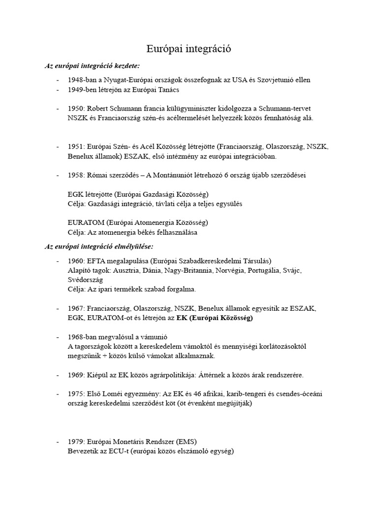 Európai-Integráció Bin | PDF