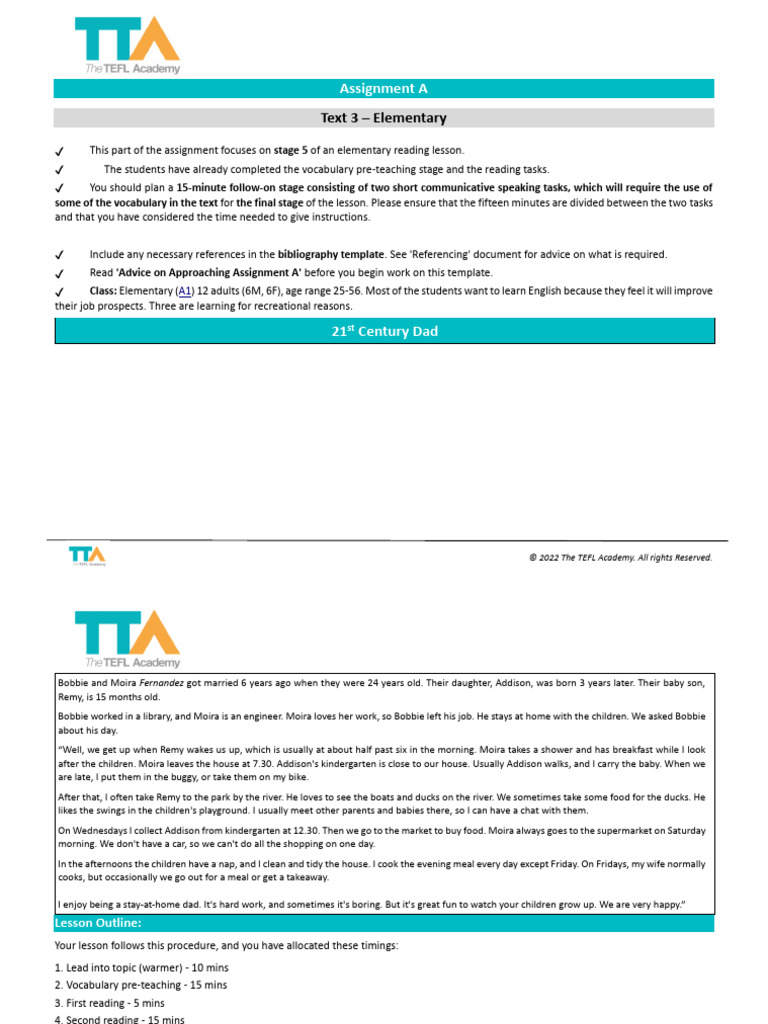 The Tefl Academy Assignment A Text 3 Pdf Learning Human Communication
