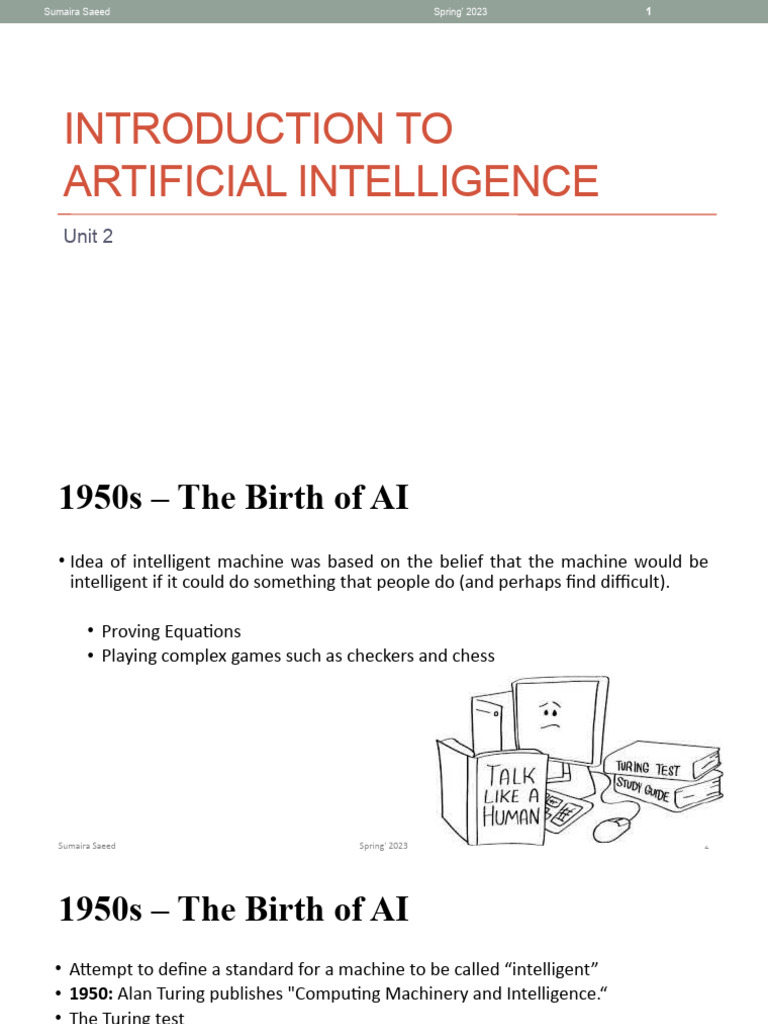 Unit 2 - History and Big Milestones | PDF | Artificial Intelligence ...