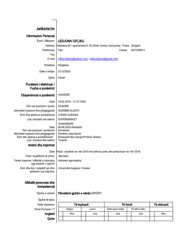 CVTemplate Jeteshkrimi Standard | PDF