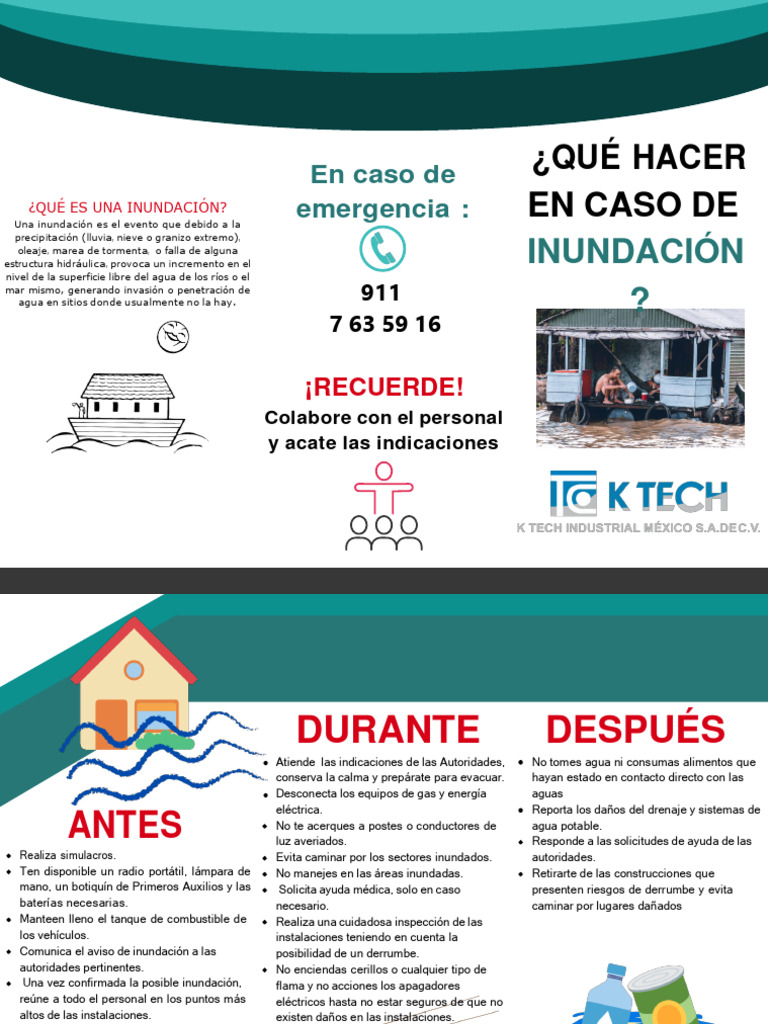 Tríptico Inundación | PDF | Inundar | Agua