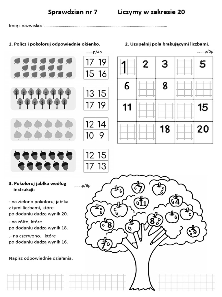 Sprawdzian 7 Klasa 1 Ale To Ciekawe | PDF