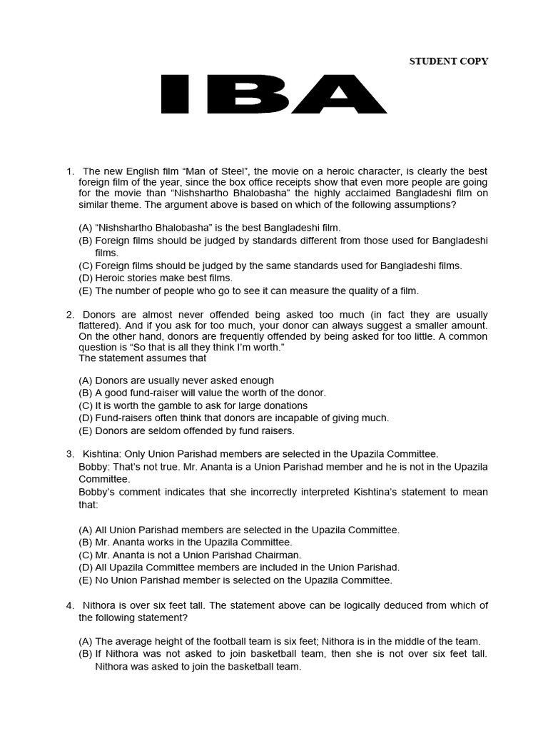 Analytical Ability Sheet 2 | PDF | Odds | Smoking