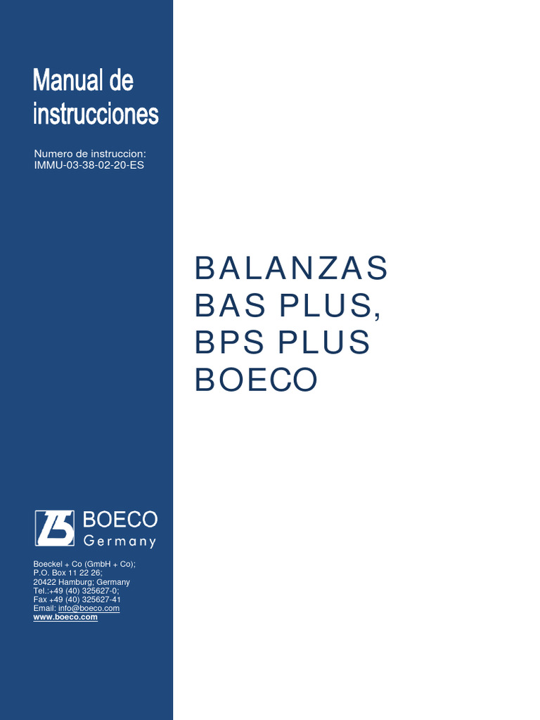 Boeco Balances Bas Bpsplus User Manual-387 Es | PDF | Detergente | Balanza