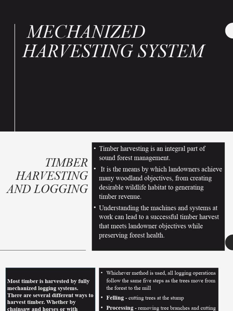 Mechanized Timber Harvesting Systems | PDF | Logging | Lumber